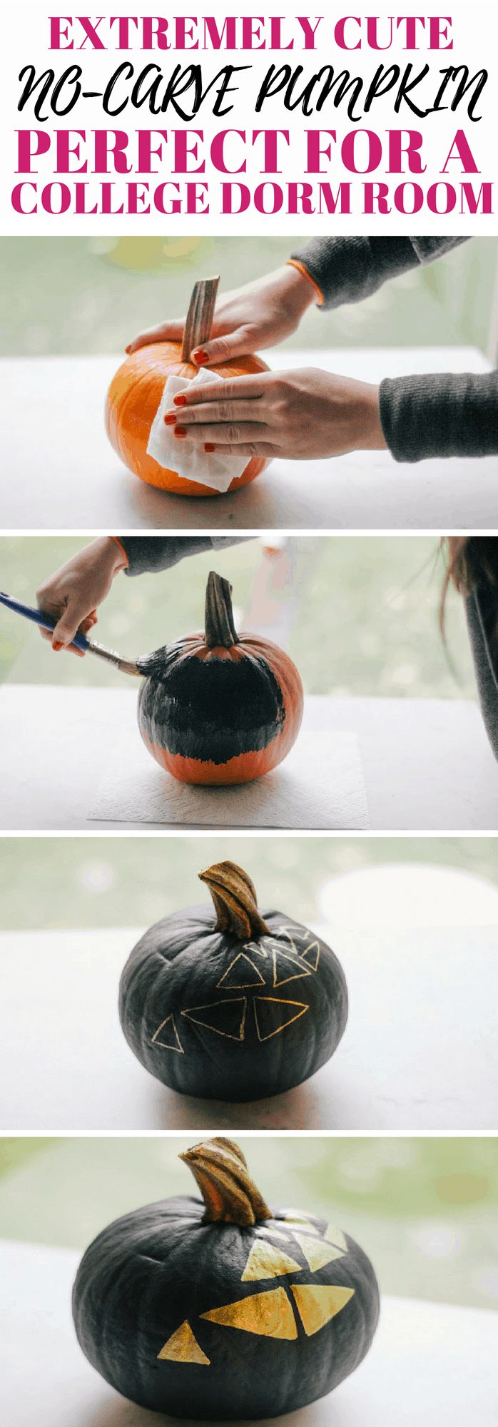 The Cutest No-Carve Pumpkin Idea That You Can Do in a College Dorm - By ...