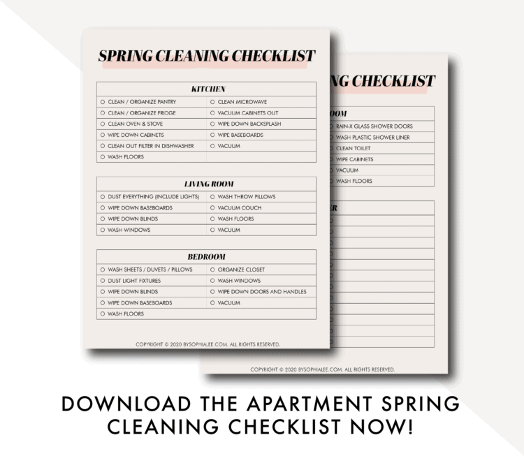 APARTMENT SPRING CLEANING CHECKLIST - By Sophia Lee