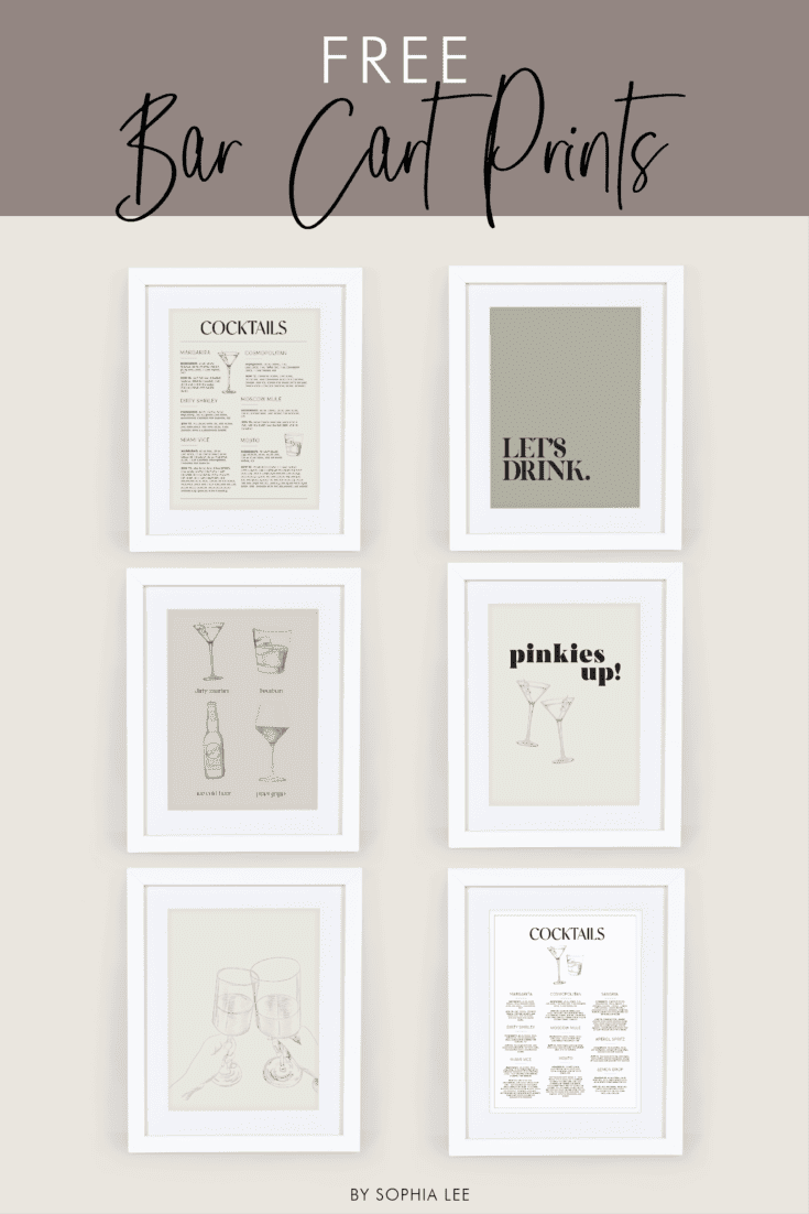 BAR CART ART | 6 Free Bar Cart Printables We’re Obsessing Over - By ...