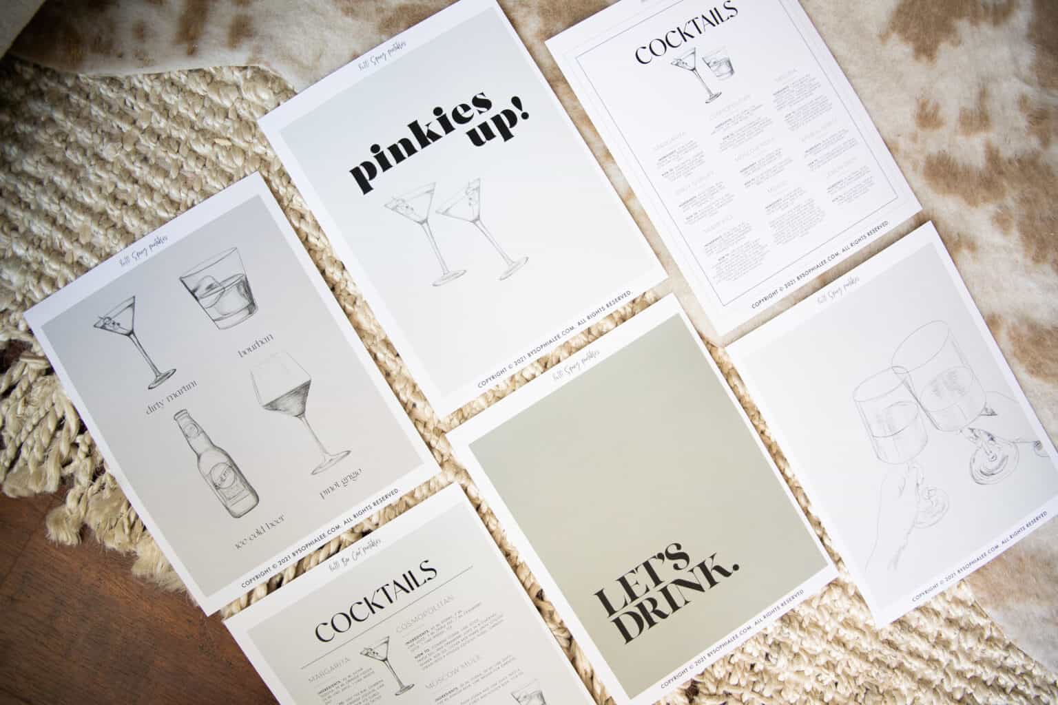 BAR CART ART | 6 Free Bar Cart Printables We’re Obsessing Over - By ...