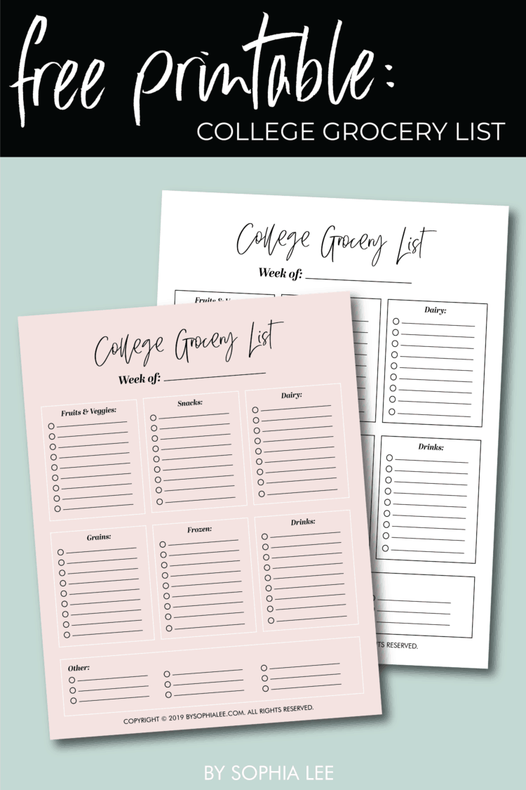 The Only College Grocery List You’ll Ever Need (FREE printable!) - By ...
