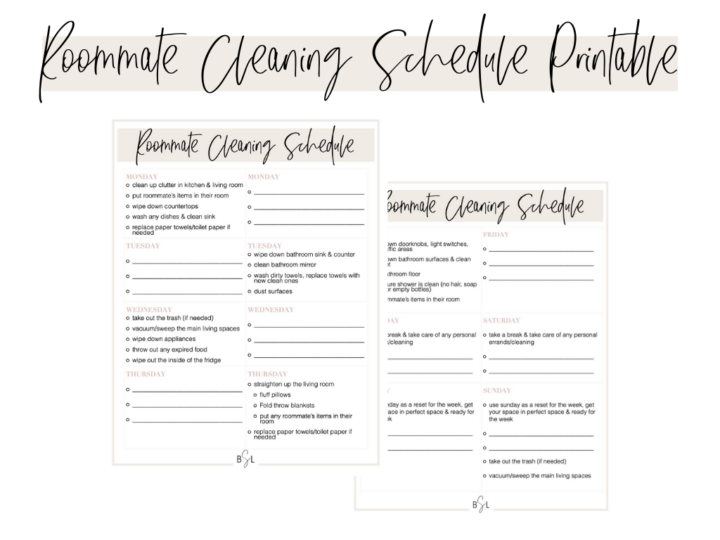 The Ultimate Roommate Cleaning Schedule To Keep Your Space Constantly ...