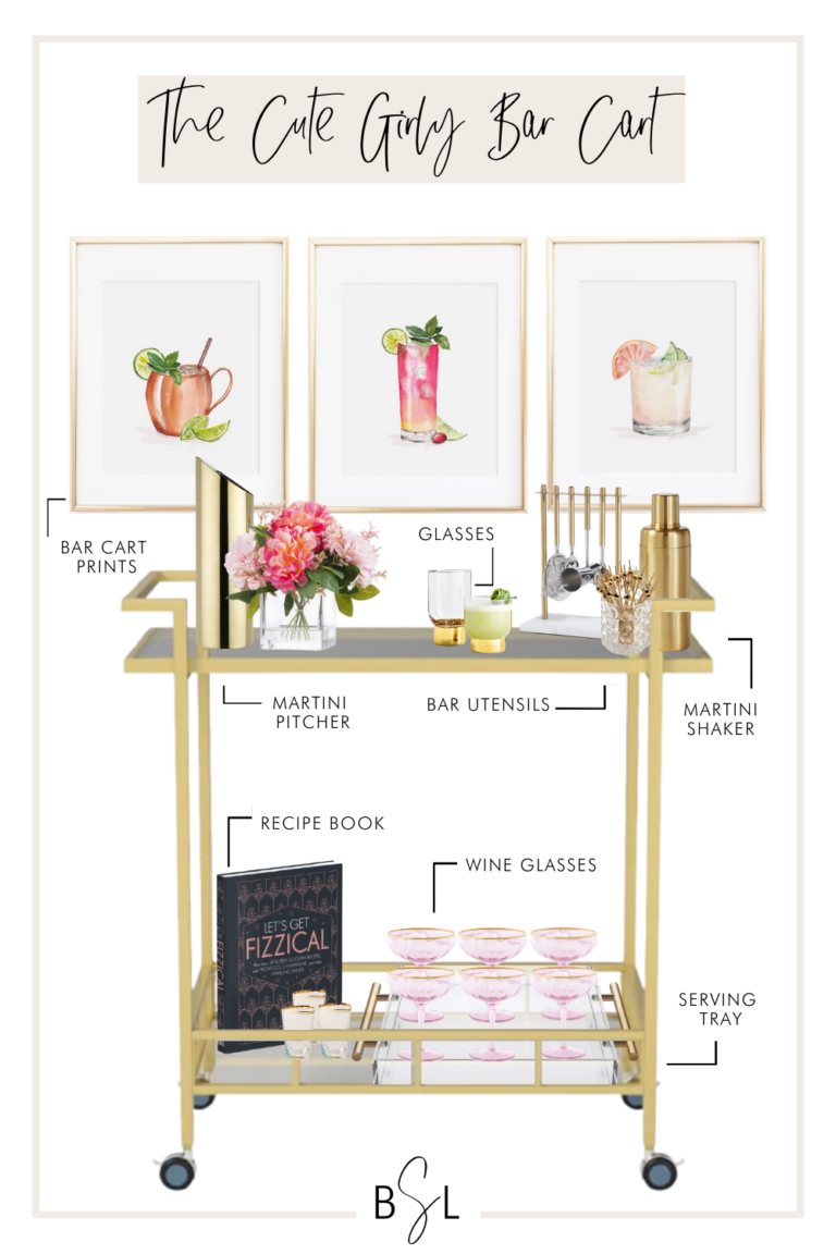 50+ Absolute Cutest Ways To Decorate A College Bar Cart - By Sophia Lee