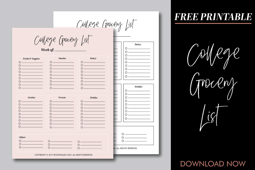 The Only College Grocery List You’ll Ever Need (FREE printable!) - By ...