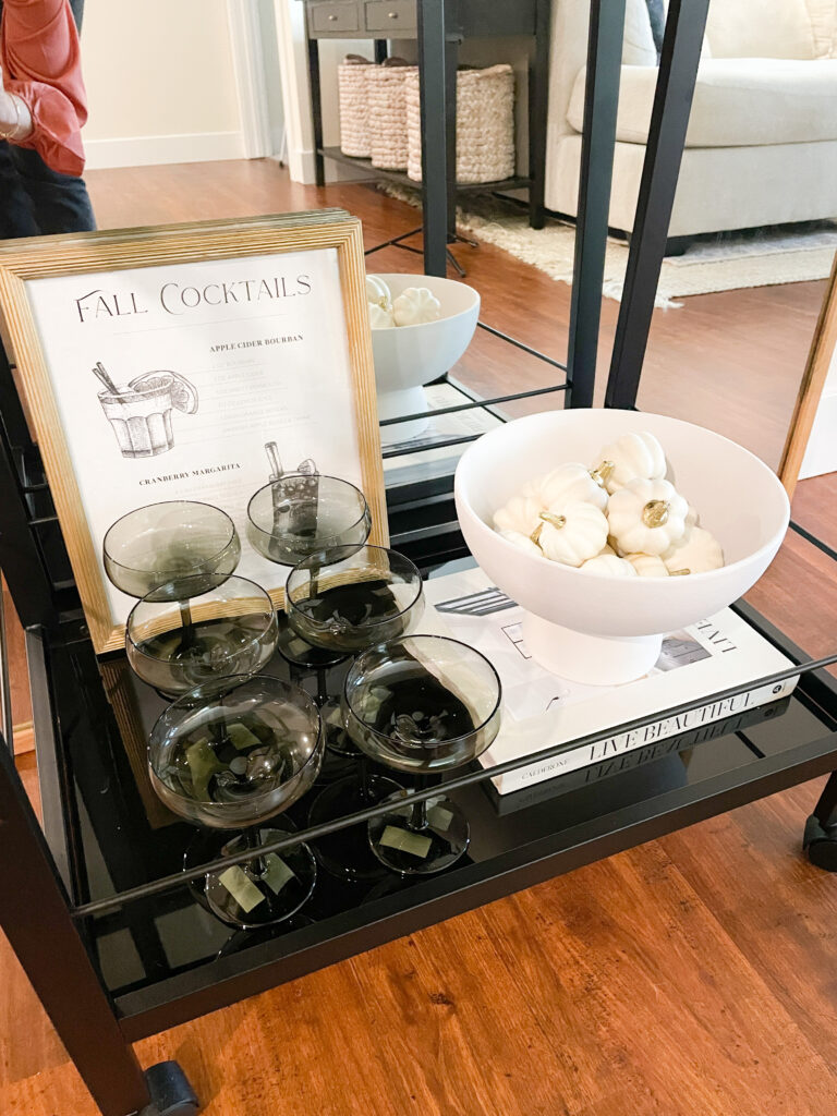 Easiest Fall Bar Cart Decor You Need To Recreate - By Sophia Lee