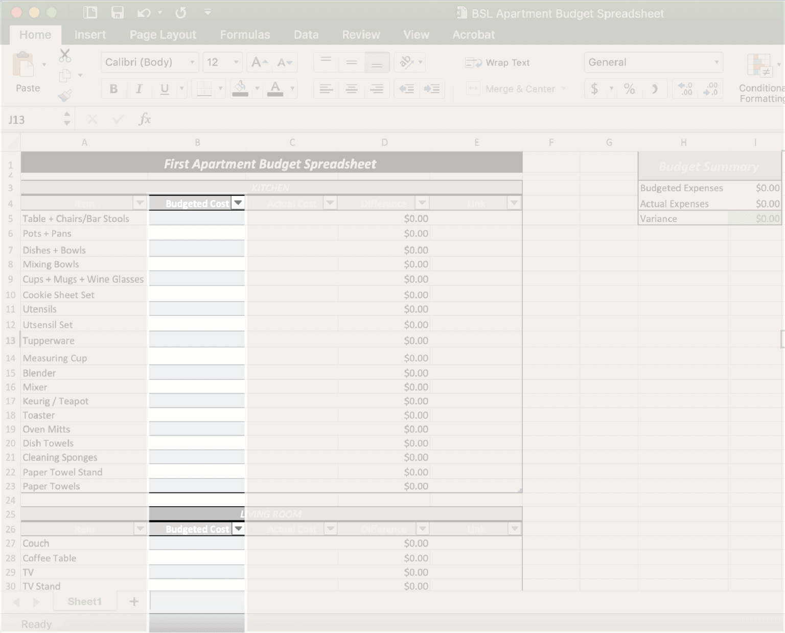 This First Apartment Budget Worksheet Will Make Your Move SO Much ...