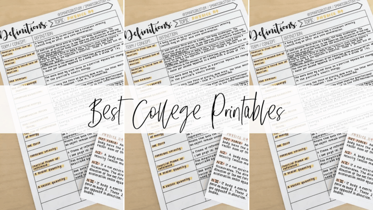 21 Best Free College Printables Every Student Should Know About - By ...