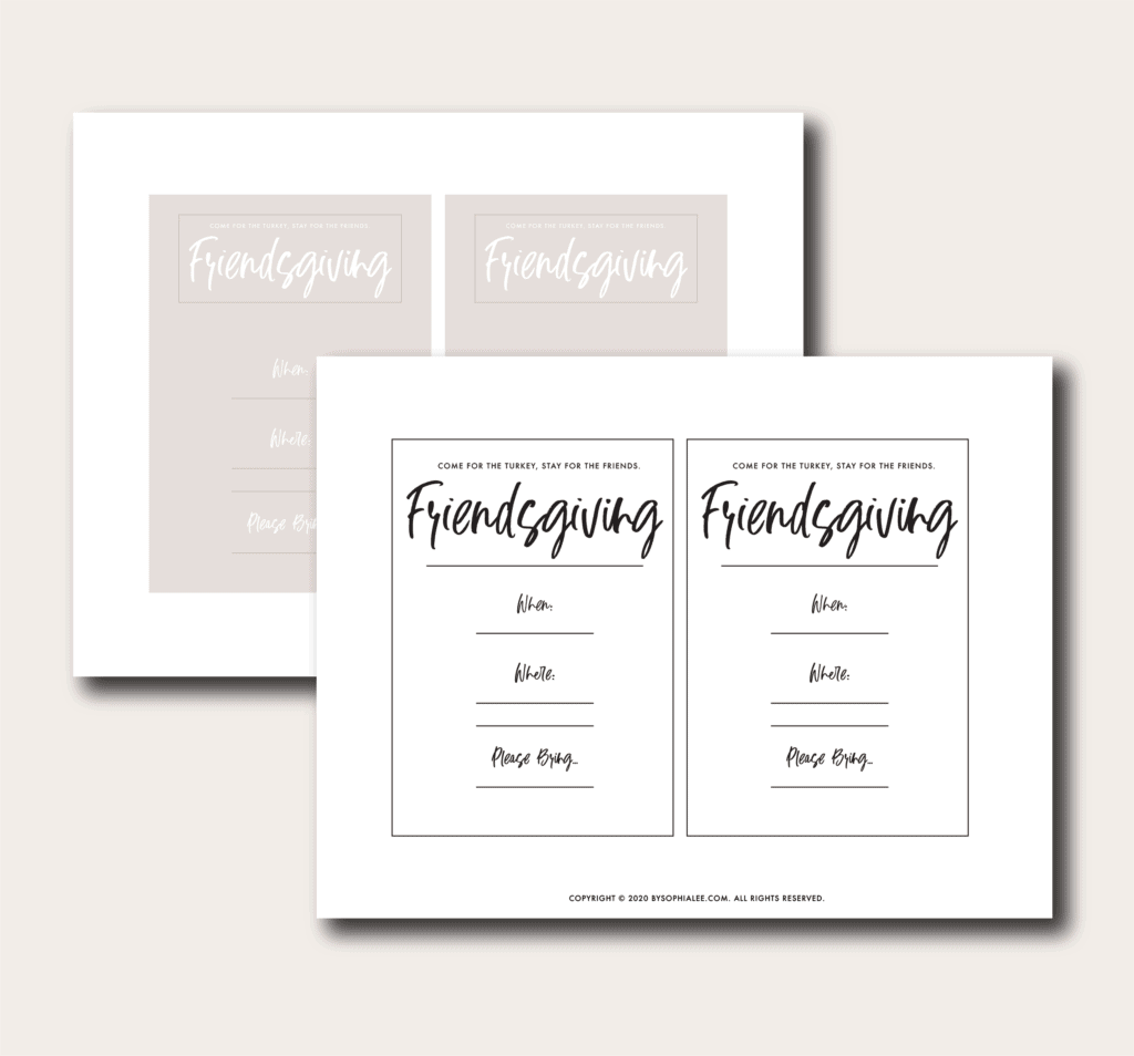 The Best (FREE) Friendsgiving Invitations - By Sophia Lee