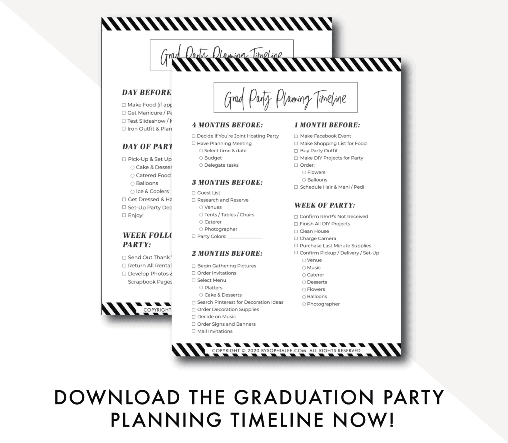 GRADUATION PARTY PLANNING TIMELINE - By Sophia Lee