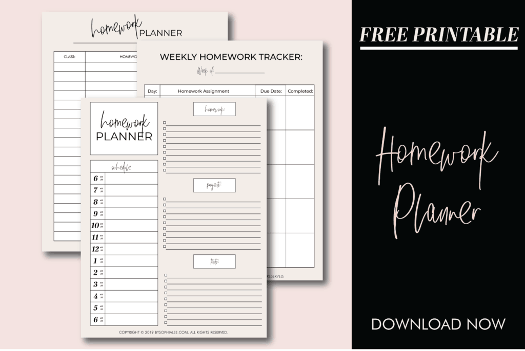 The BEST Homework Planner Every Student Needs (FREE PRINTABLE!) - By ...