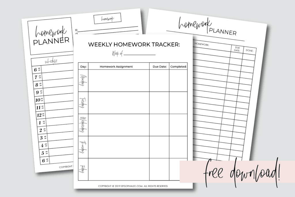 The BEST Homework Planner Every Student Needs (FREE PRINTABLE!) - By ...
