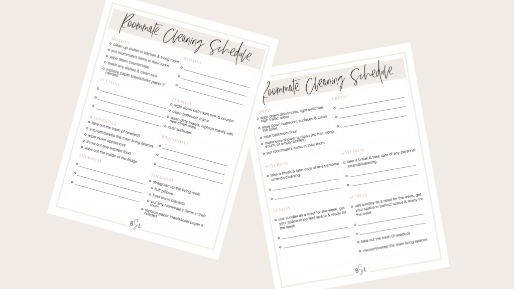 The Ultimate Roommate Cleaning Schedule To Keep Your Space Constantly ...