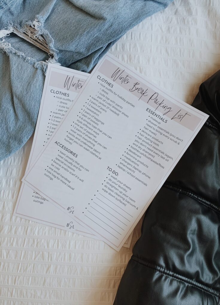 The Best Winter Break Packing List and To-do List When Leaving Your ...